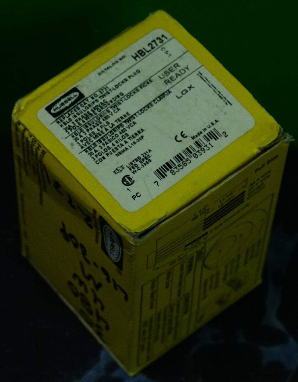 New HUBBELL HBL2731 TWIST-LOCK Plug 30A NEMA L16-30P — International ...