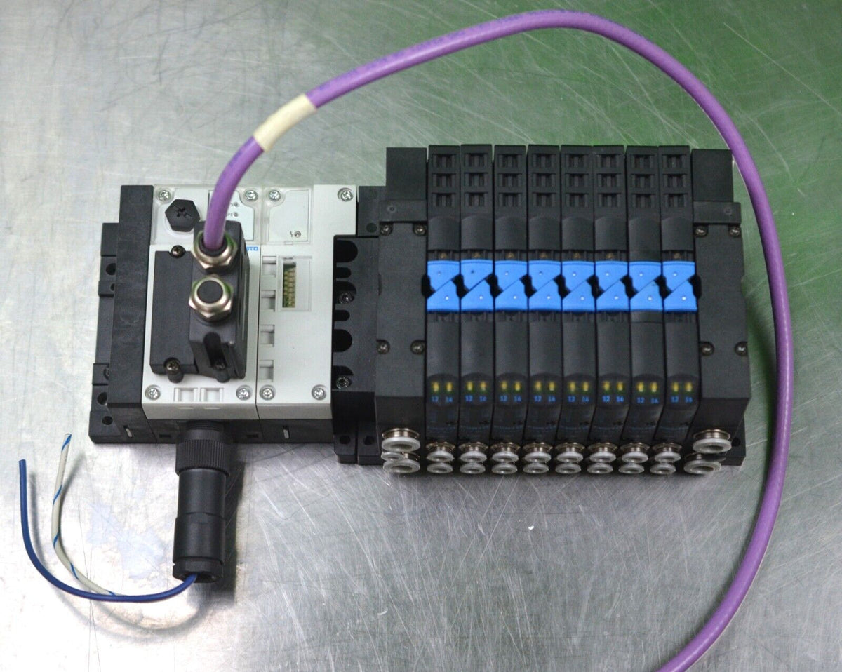 Festo CPA14 EV2 173994 24V DC Manifold Assembly w/ Festo 173 943 Solen ...