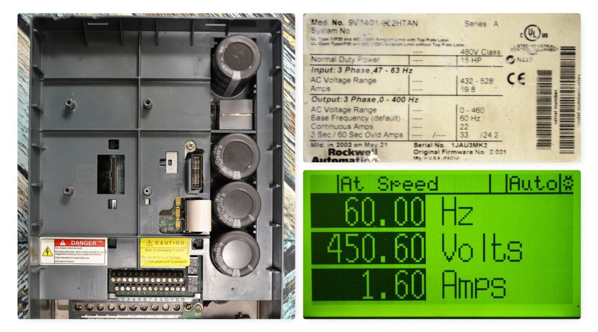 Rockwell-Automation VTAC 9 AC Motor Control 9VT401-022HTAN 15 HP Serie ...