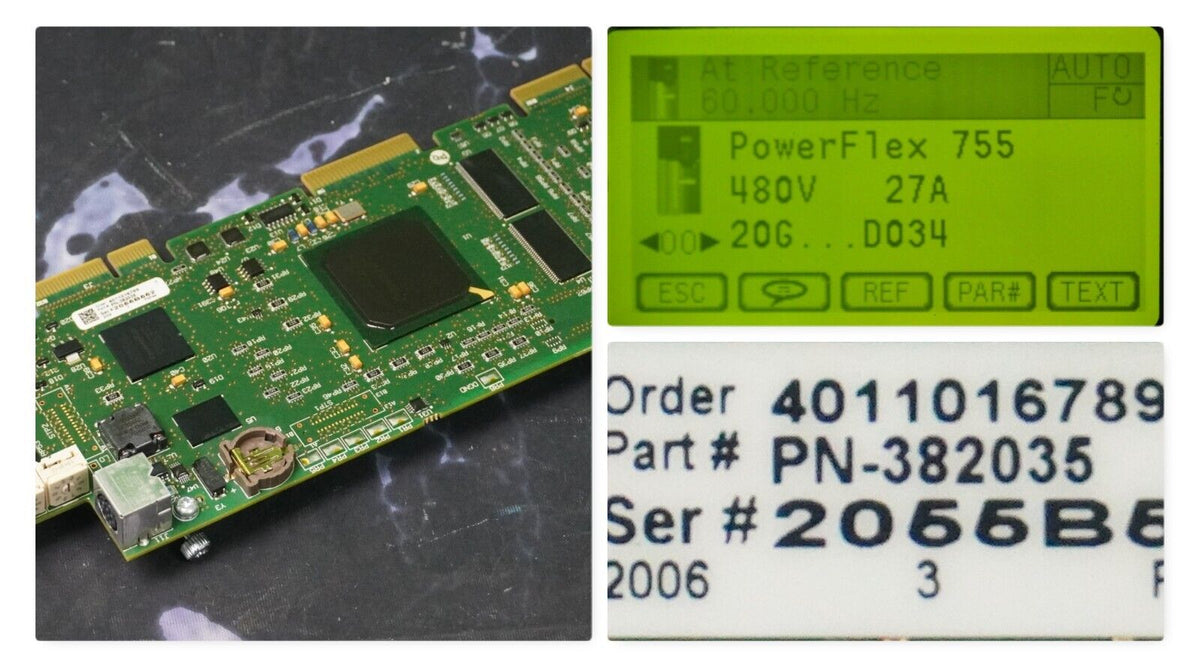 Low Hrs Allen-Bradley PN-382035 Main Control Board Powerflex 755 Teste ...