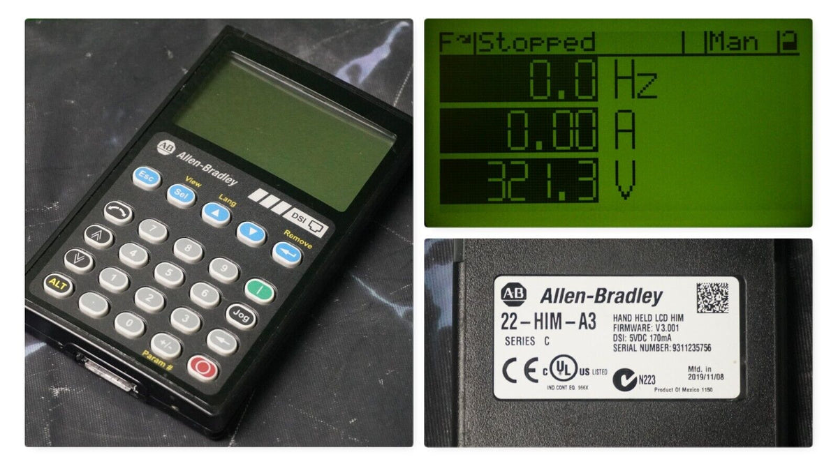 Allen-Bradley 22-HIM-A3 SERIES C Full Numeric HMI Keypad FRN:3.001 wit ...