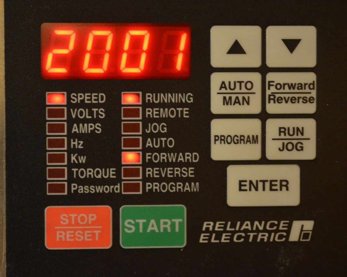 Reliance Electric GV3000/SE 1HP 1V4160 VER. 6.01 AC Inverter Tested Go ...